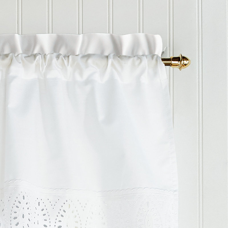 Dakota Fields Caryn Penny Eyelet 56" Tailored Window Valance In White & Reviews | Wayfair